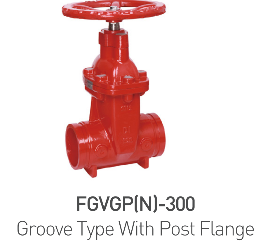 NRS Gate Valve - Groove Type x Post Flange (UL/FM) Fesco- FIRVIS GLOBAL